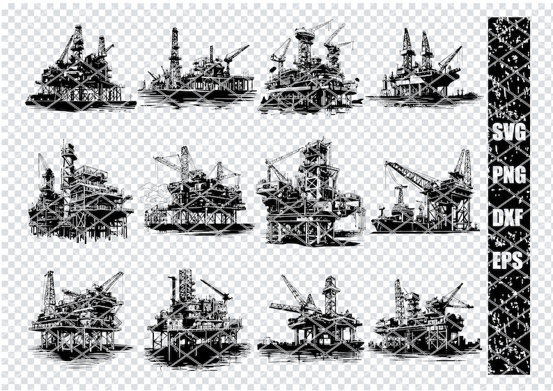 OIL RIG PLATFORM Svg, Offshore Oil Platform Svg Files for Cricut, Oil ...