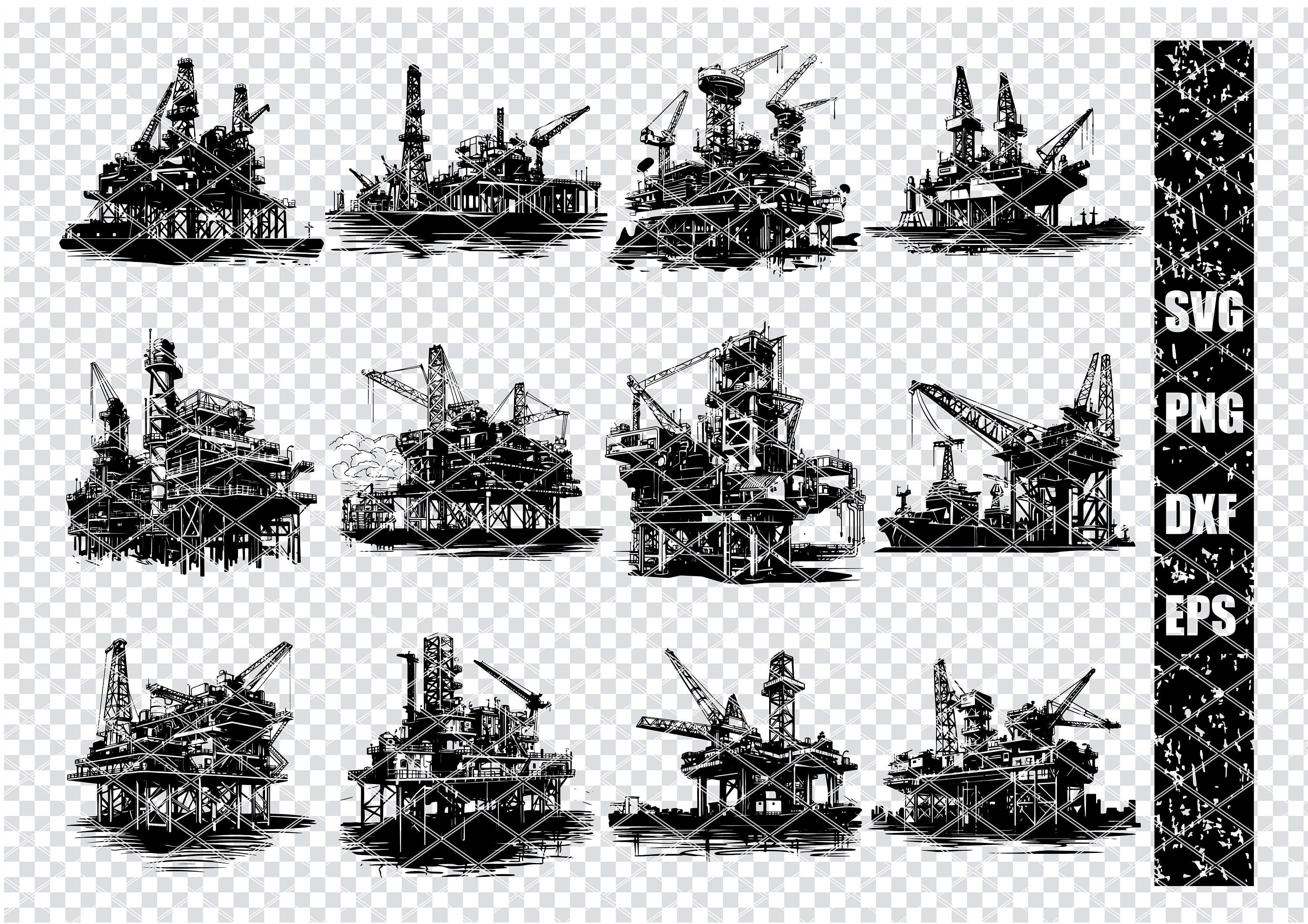 OIL RIG PLATFORM Svg, Offshore Oil Platform Svg Files for Cricut, Oil ...