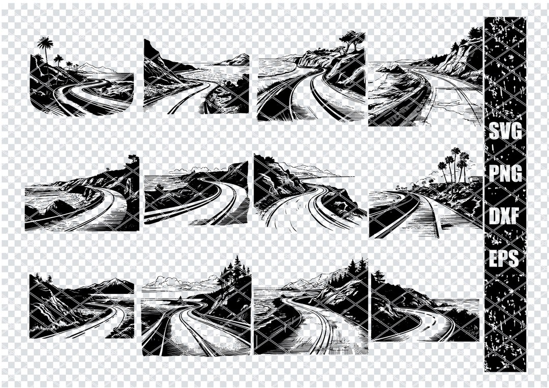 COASTAL ROAD HIGHWAY Svg, Coastal Road Route Svg Files for Cricut ...