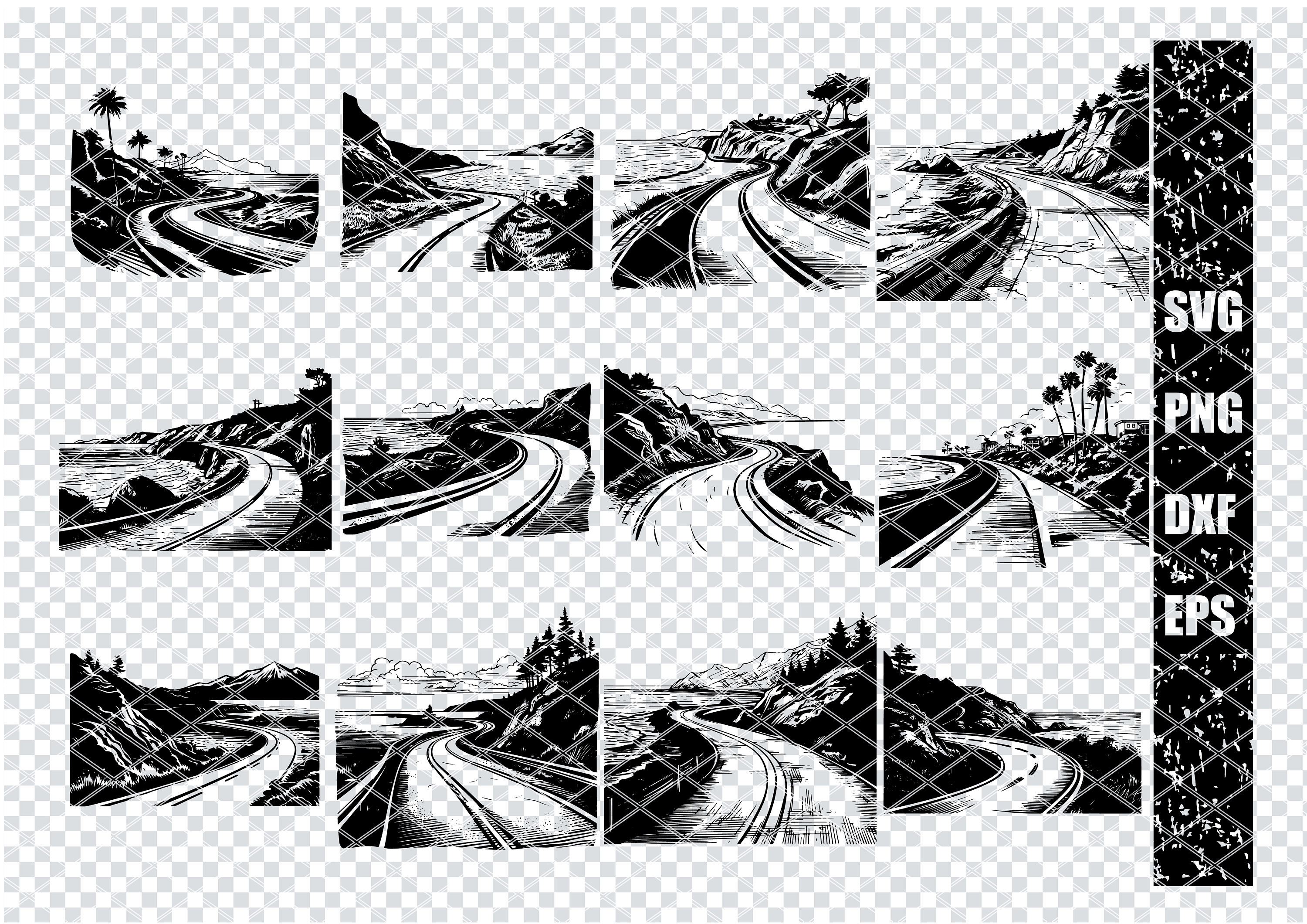 COASTAL ROAD HIGHWAY Svg, Coastal Road Route Svg Files for Cricut ...