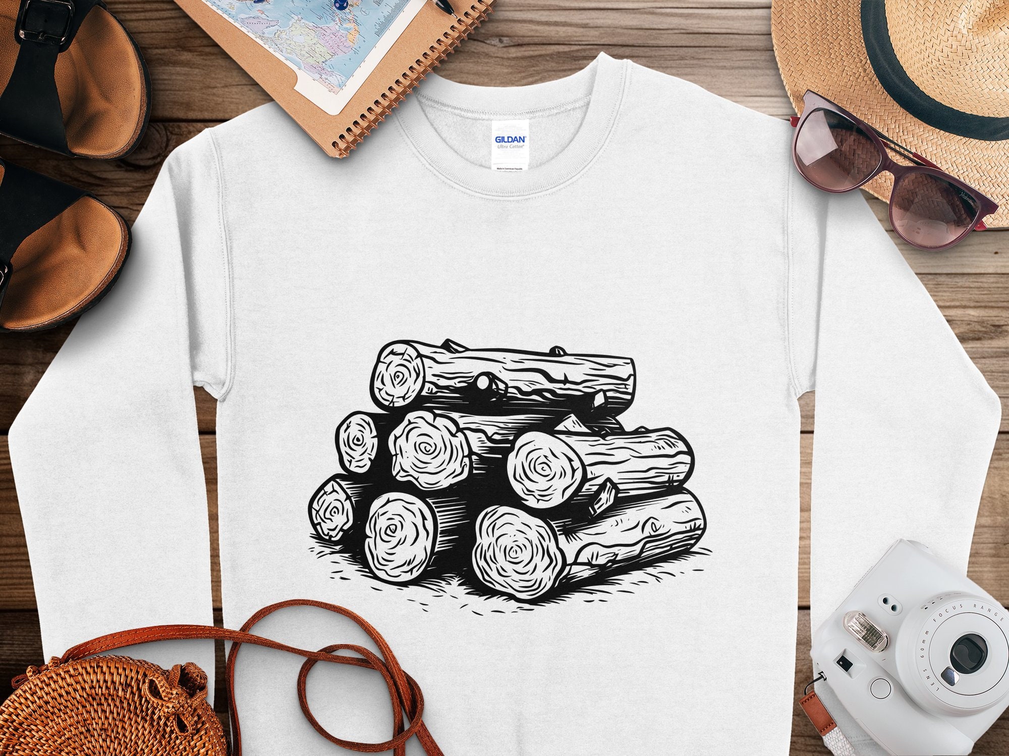 WOOD LOG PILE Svg, Firewood Pile Svg Files for Cricut, Lumber Pile ...