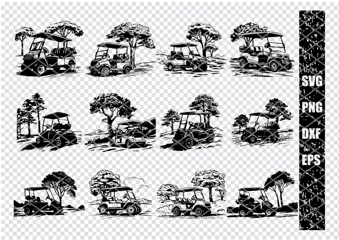 GOLF CART BUGGY Svg, Golf Cart Car Svg Files for Cricut, Golf Cart ...