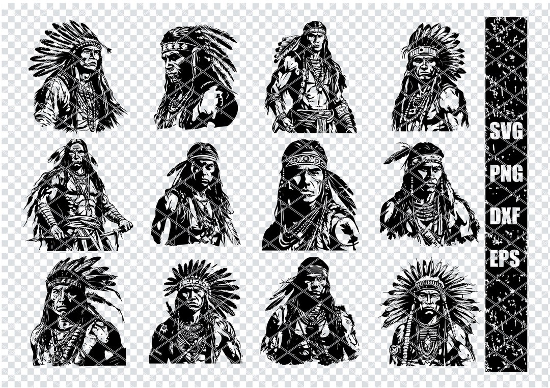 NATIVE AMERICAN WARRIOR Svg, Indigenous Tribal Fighter Svg Files for ...