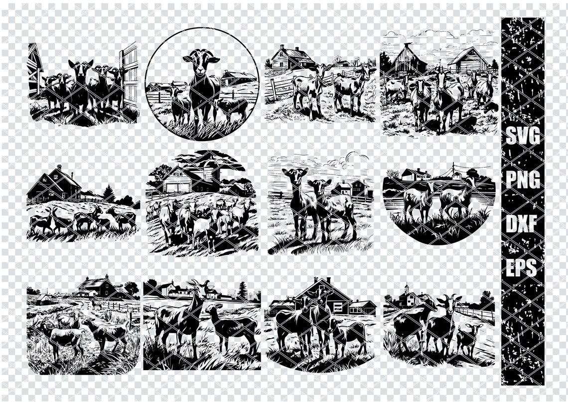 GOAT FARM SVG, Goat Ranch Svg Files for Cricut, Goat Stable Clipart ...