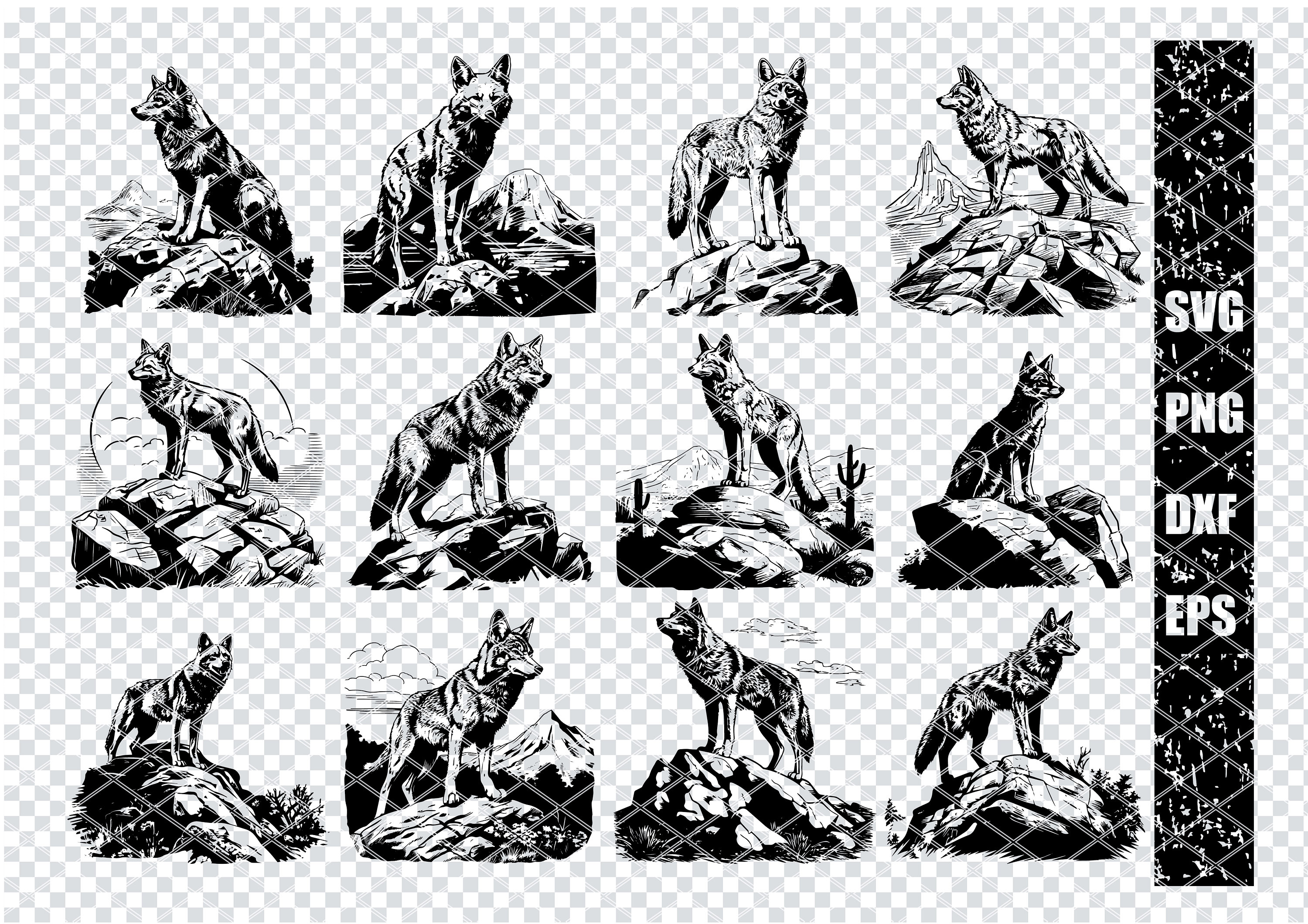 DESERT COYOTE SVG, Desert Jackal Svg Files for Cricut, Coyote Dog ...