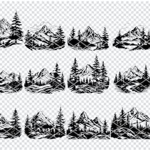 MOUNTAIN PINE TREES Svg, Mountain Nature Forest Svg Files for Cricut ...