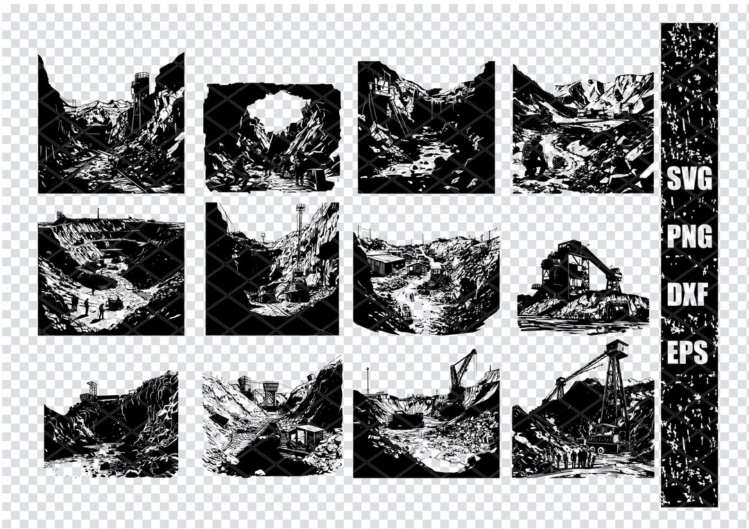 MINE PIT SVG, Quarry Mine Svg Files for Cricut, Rock Quarry Clipart ...