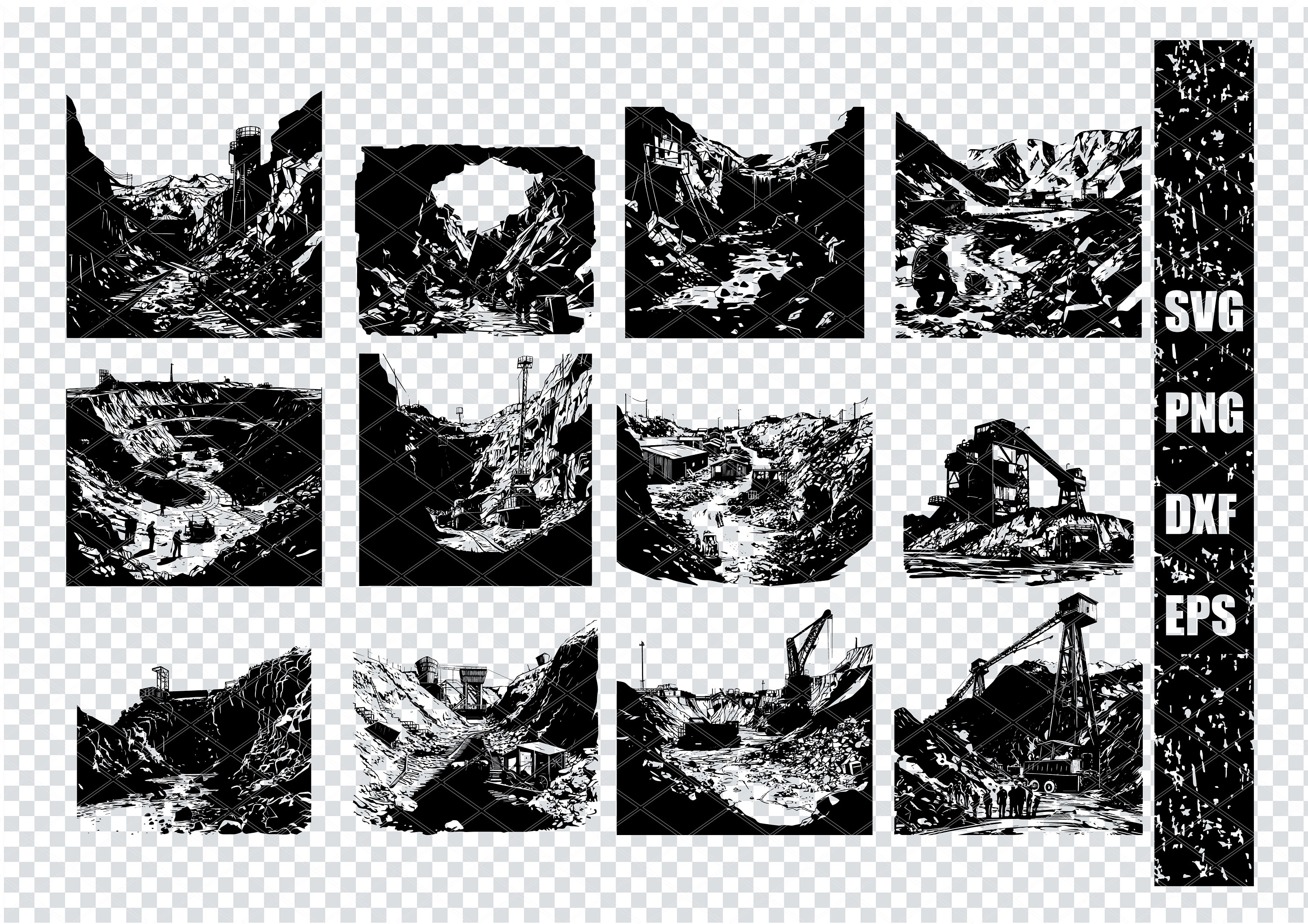 MINE PIT SVG, Quarry Mine Svg Files for Cricut, Rock Quarry Clipart ...