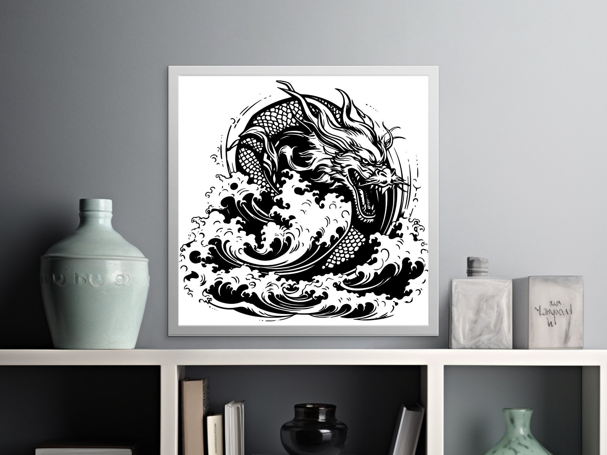 WAVE SEA DRAGON Svg, Sea Serpent Monster Svg Files for Cricut, Water ...