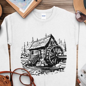 WATERWHEEL MILL SVG, Waterwheel Hydropower Svg Files for Cricut, Rustic ...