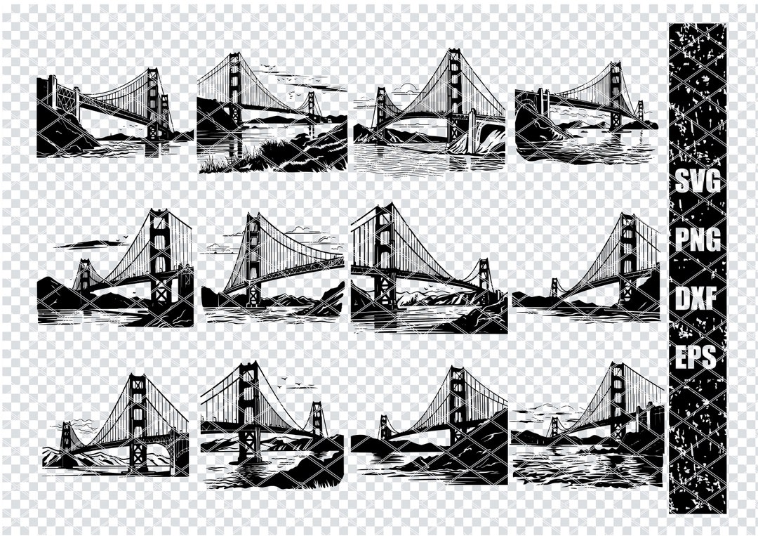 GOLDEN GATE BRIDGE Svg, Golden Gate Strait Svg Files for Cricut, San ...