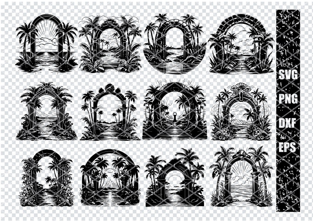 PARADISE PORTAL GATEWAY Svg, Tropical Portal Svg Files for Cricut ...