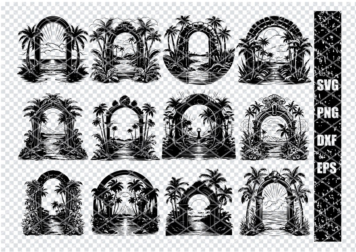 PARADISE PORTAL GATEWAY Svg, Tropical Portal Svg Files for Cricut ...