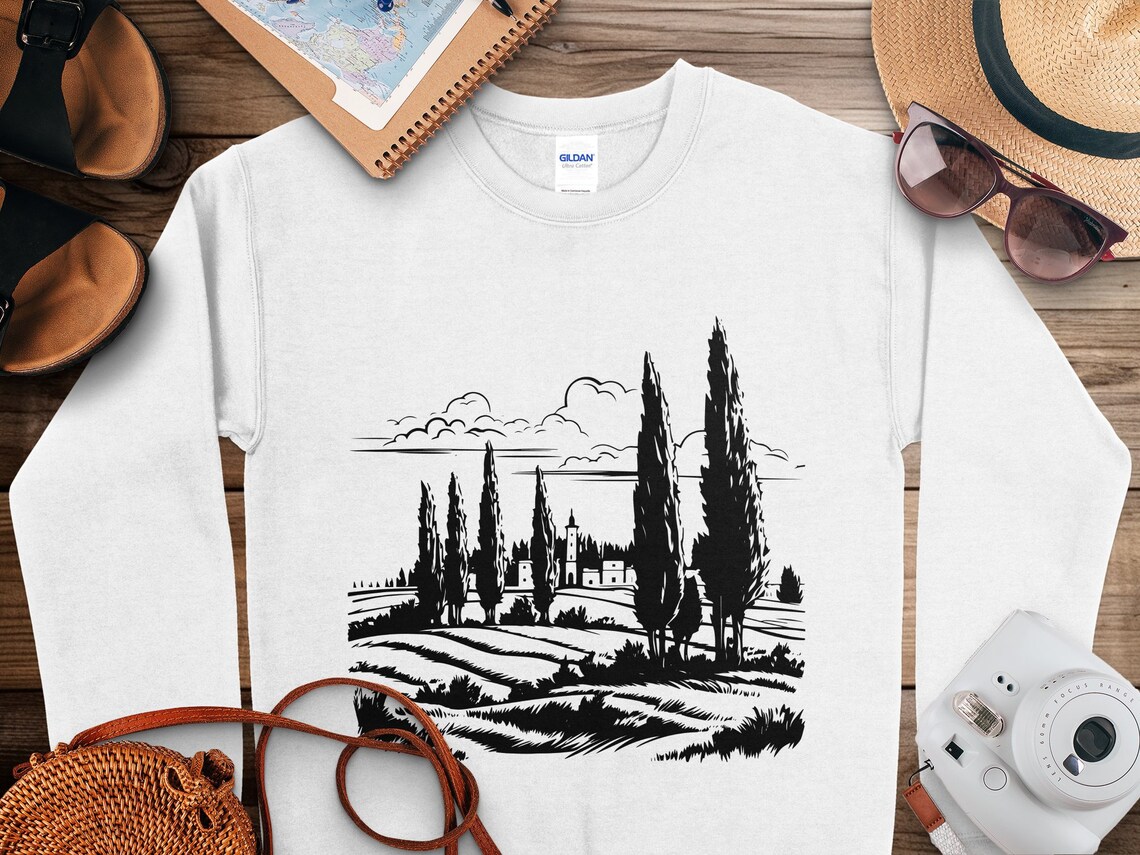 ITALIAN CYPRESS TREE Svg, Tuscany Pine Svg Files for Cricut, Italian ...