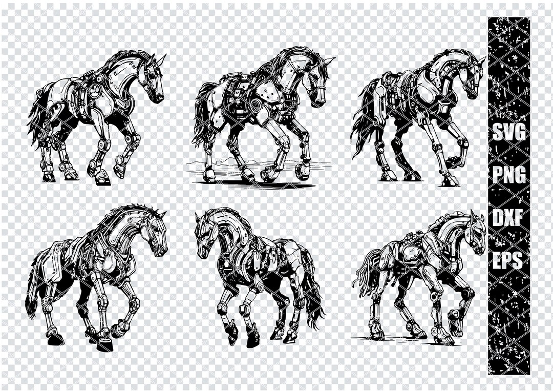 MUSTANG ROBOT HORSE Svg, Horse Mech Svg Files for Cricut, Robot ...