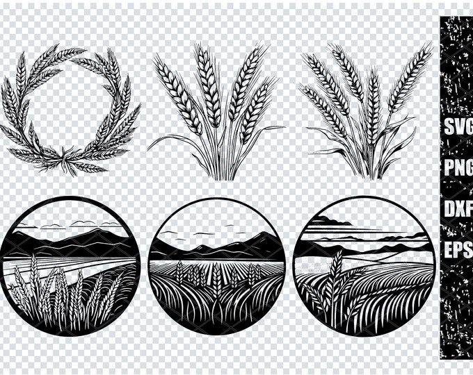 Wheat SVG Bundle, Wheat SVG, Grain Svg, Grain, Icons, Wheat Clipart ...