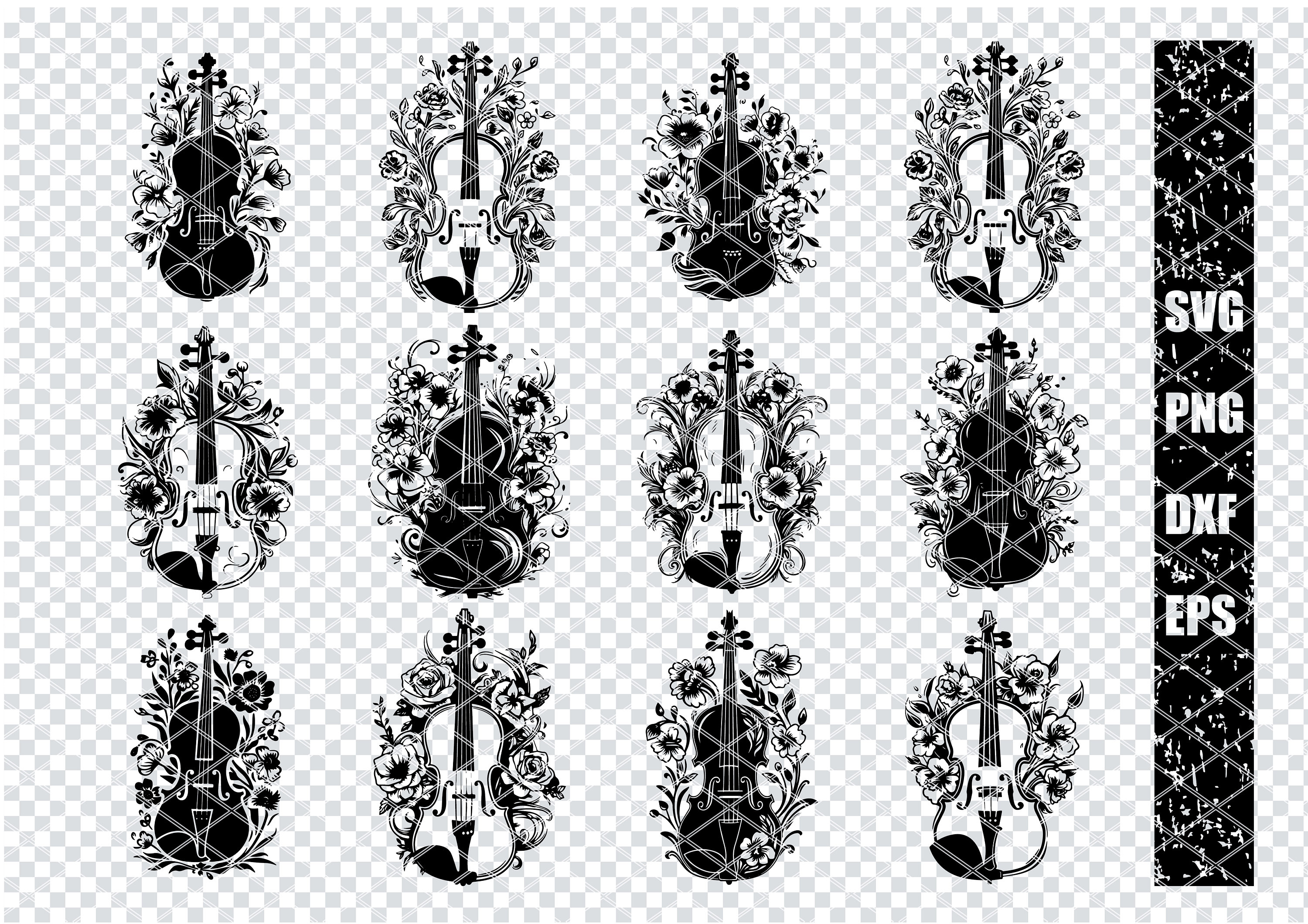 FLORAL VIOLIN SVG, Floral Violin Svg Files for Cricut, Floral Violin ...
