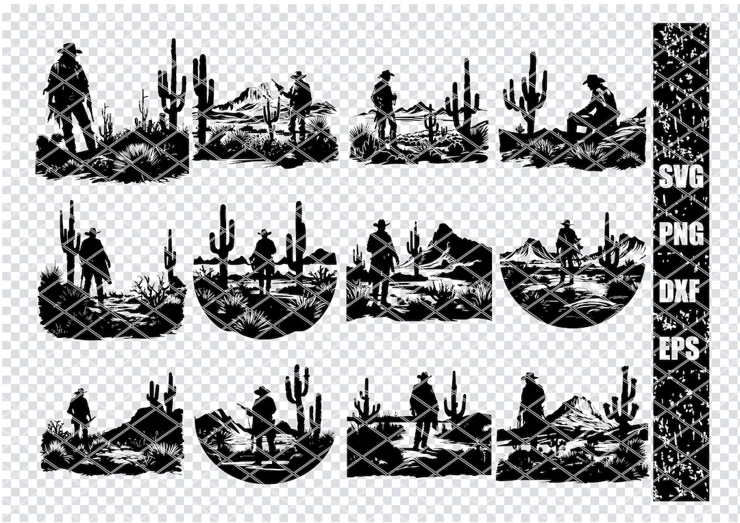 LONE COWBOY DESERT Svg, Wild West Cowboy Svg Files for Cricut ...