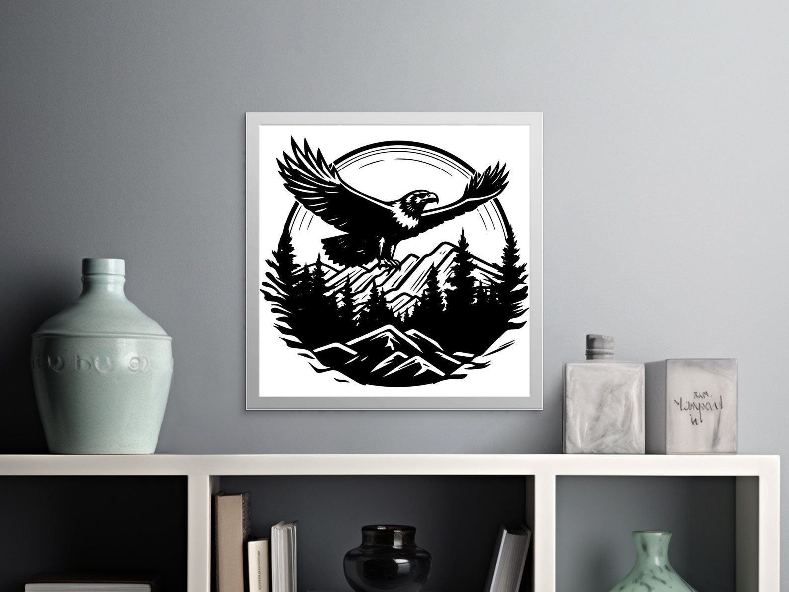 EAGLE SVG, EAGLE Clipart, Evergreen Pines Svg Files for Cricut, Camping ...