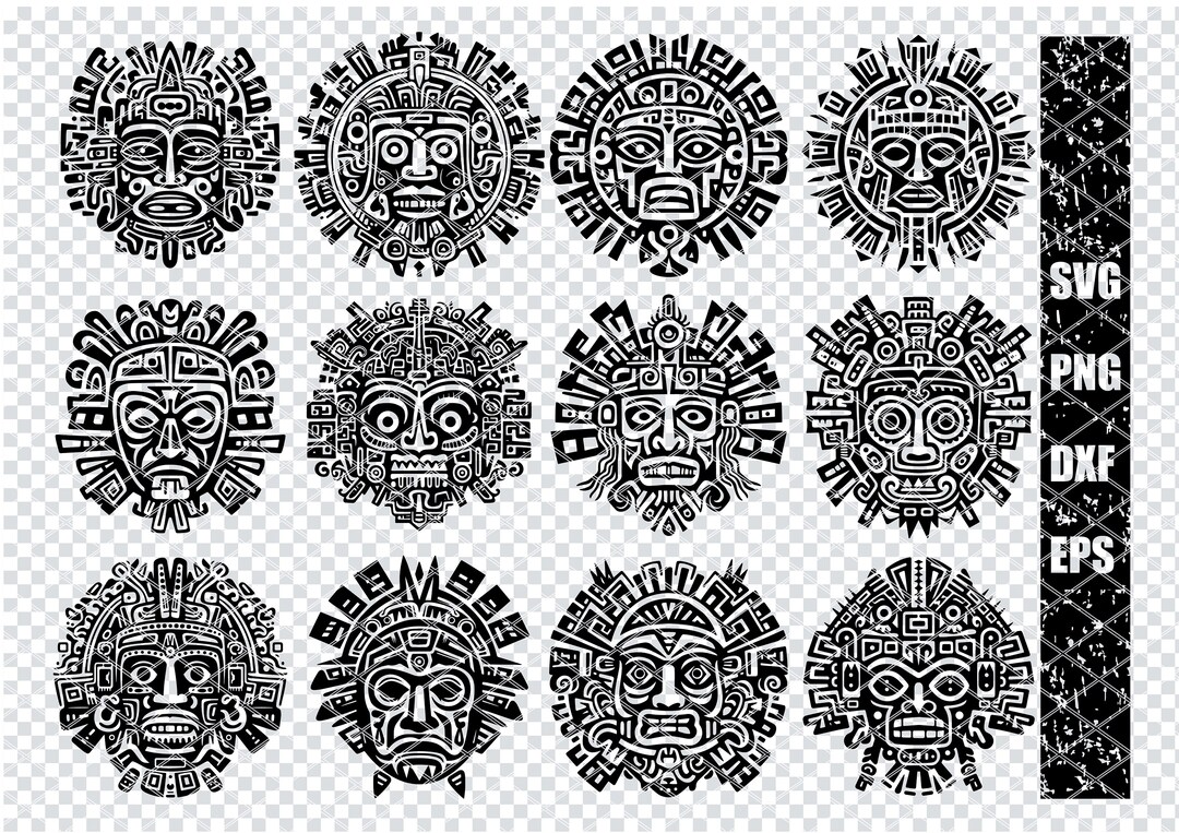AZTEC TRIBAL ARTWORK Svg, Aztec Mural Artwork Svg Files for Cricut ...