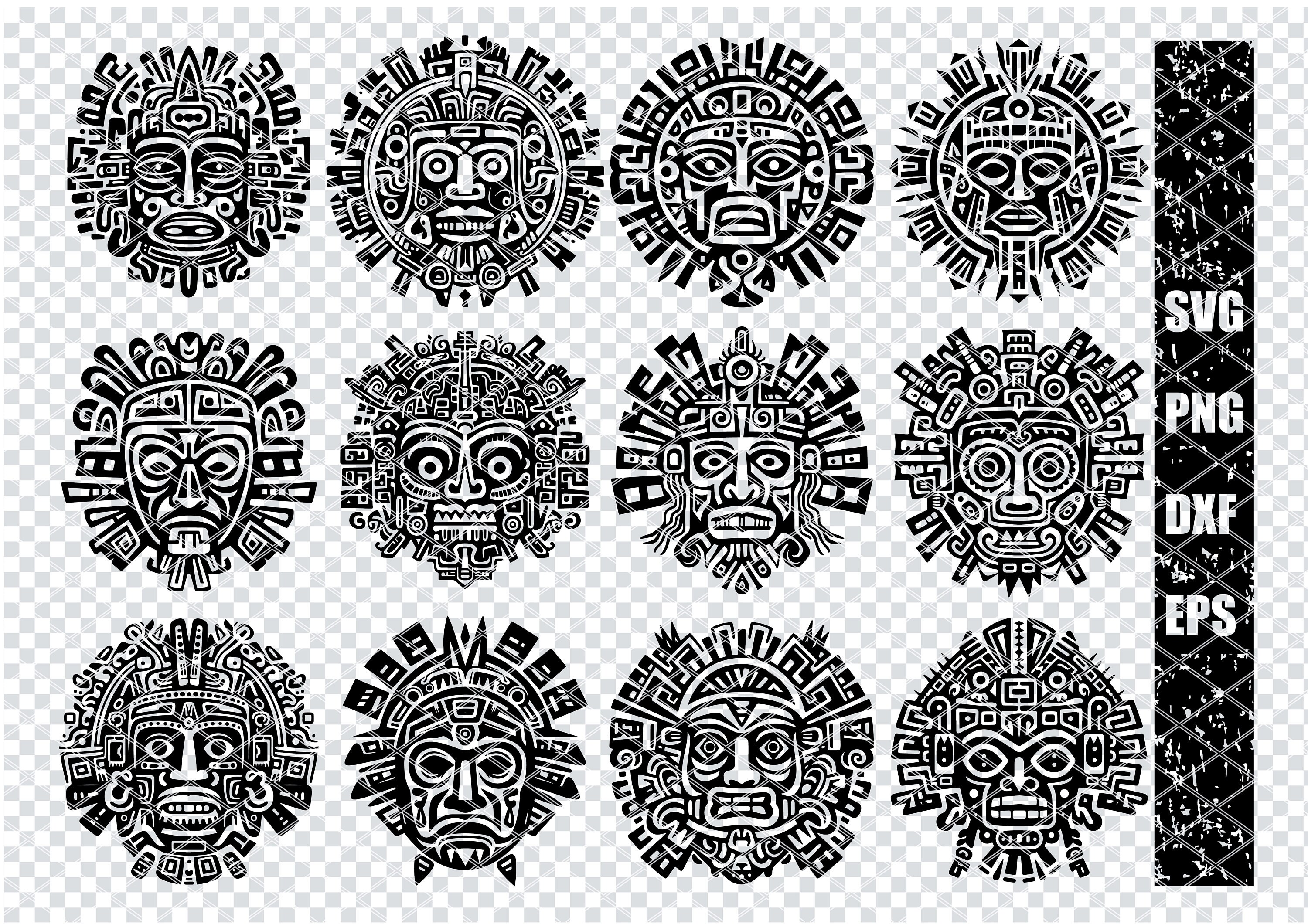 AZTEC TRIBAL ARTWORK Svg, Aztec Mural Artwork Svg Files for Cricut ...