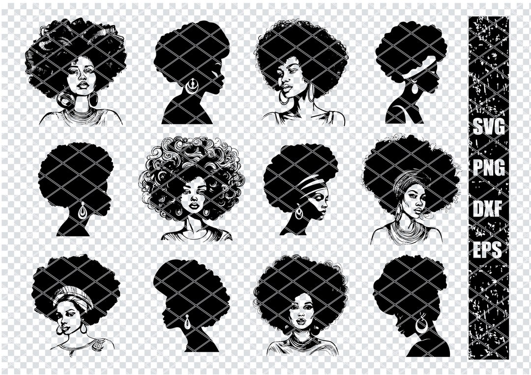 AFRO WOMAN SVG, Afro Girl Svg, Black Woman Svg, African Woman Svg ...