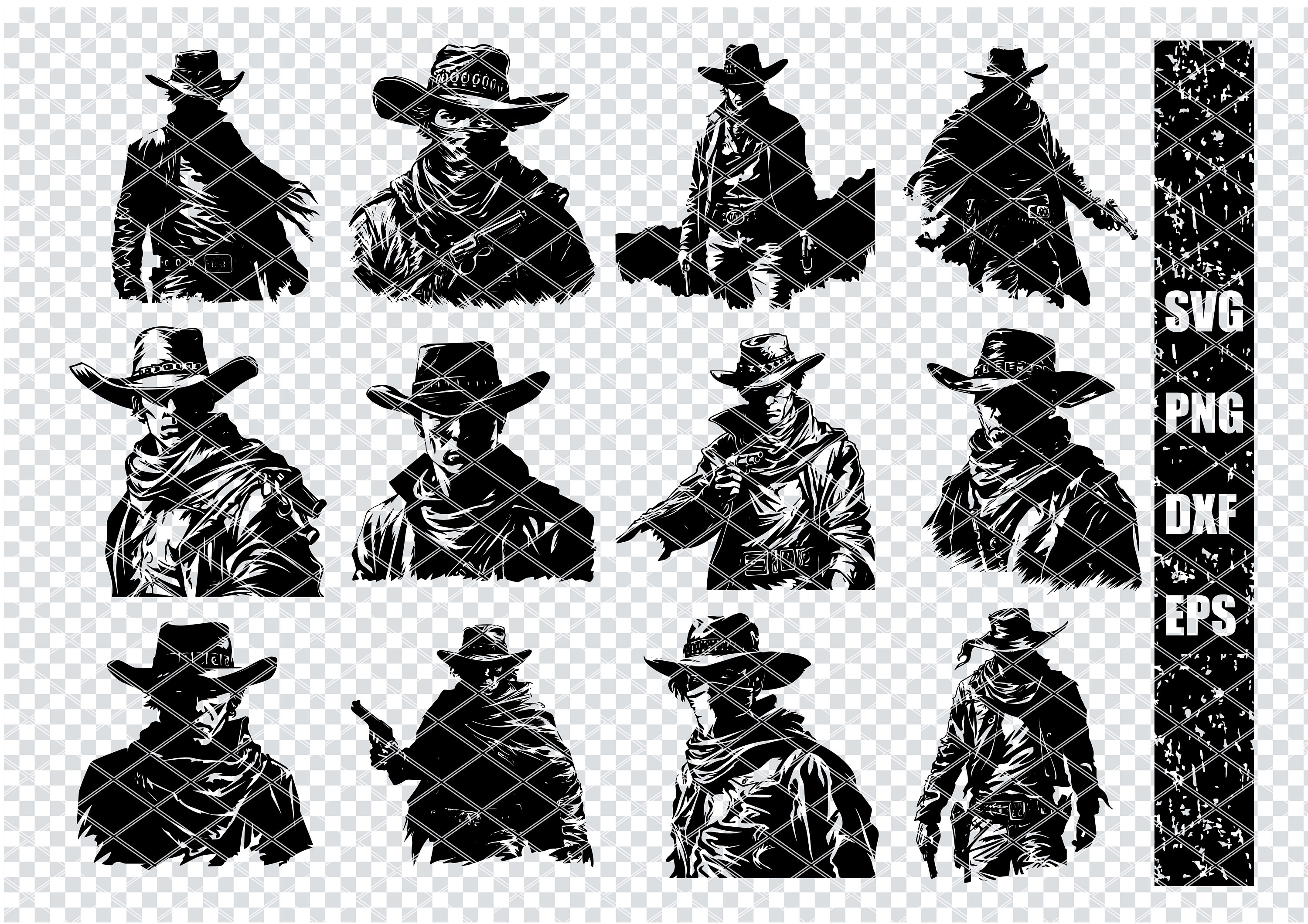WESTERN GUNSLINGER SVG, Cowboy Outlaw Svg Files for Cricut, Wanted ...