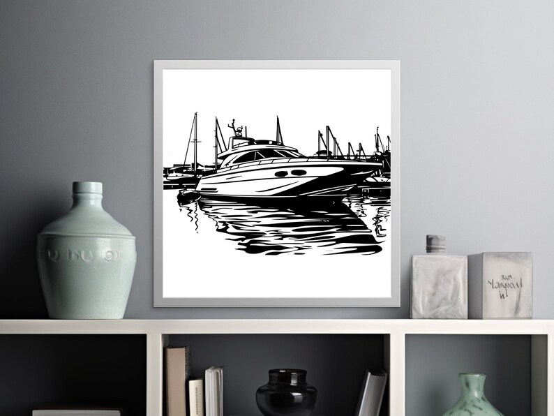 YACHT in PORT SVG, Luxury Yacht Svg Files for Cricut, Luxury Yacht Svg ...