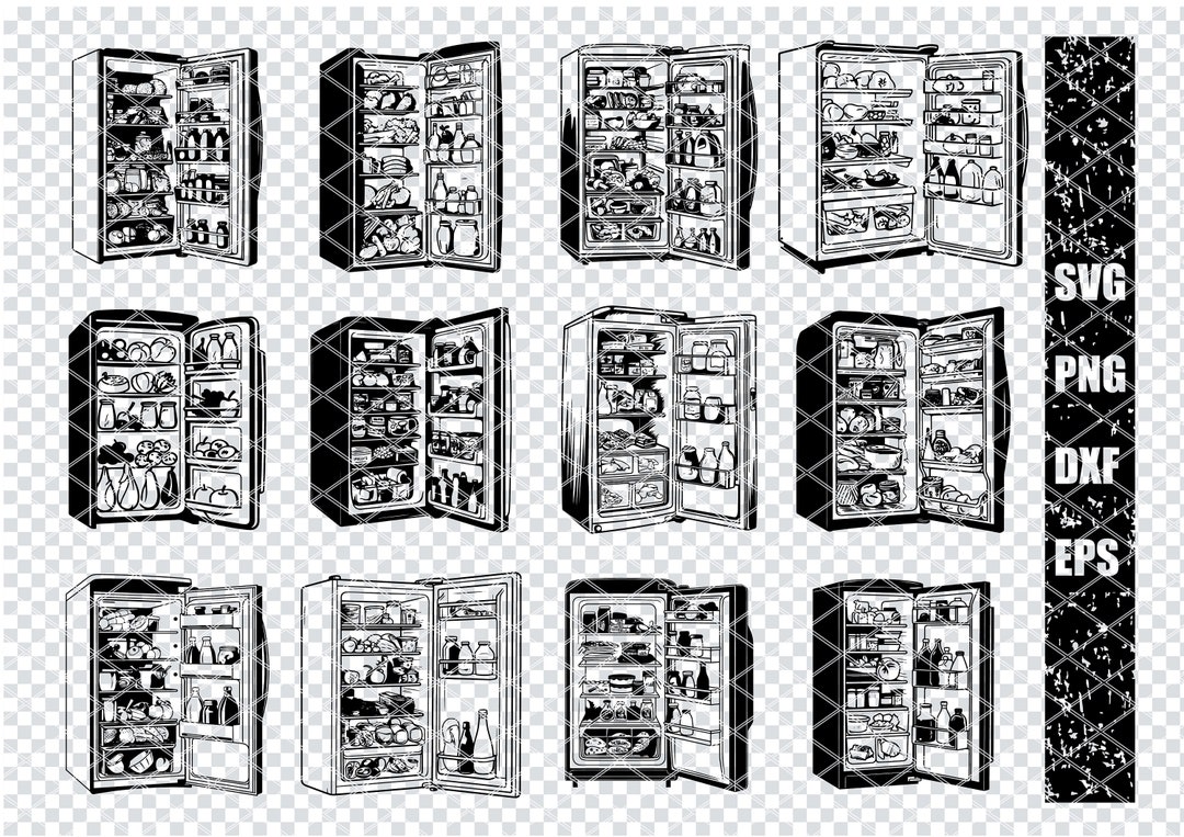 FRIDGE FOOD SVG, Refrigerator Svg Files for Cricut, Fridge Freezer ...