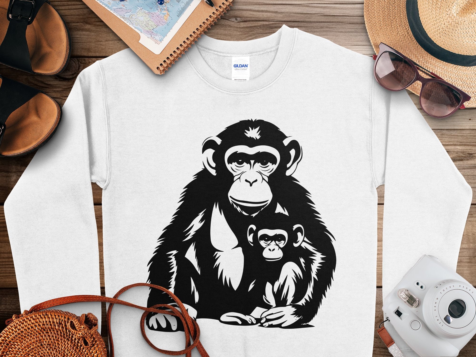 CHIMPANZEE APE SVG, Chimpanzee Primate Svg Files for Cricut, Chimpanzee ...