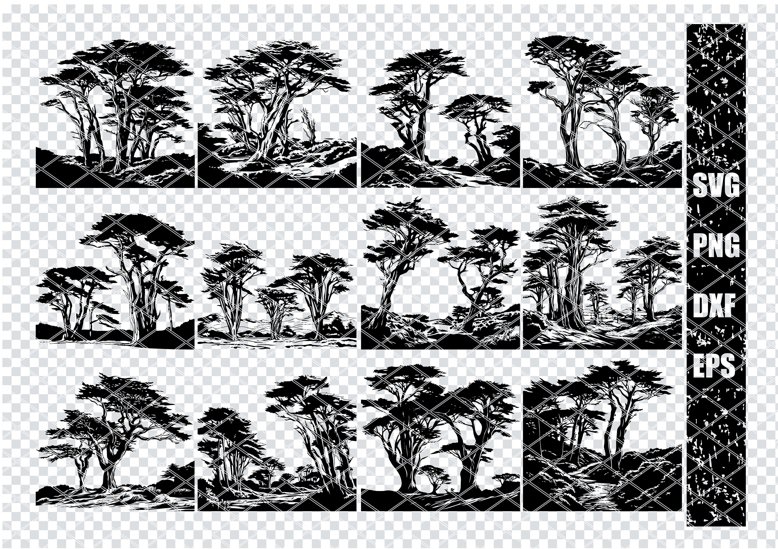 MONTEREY CYPRESS TREE Svg, Cypress Conifer Svg Files for Cricut ...