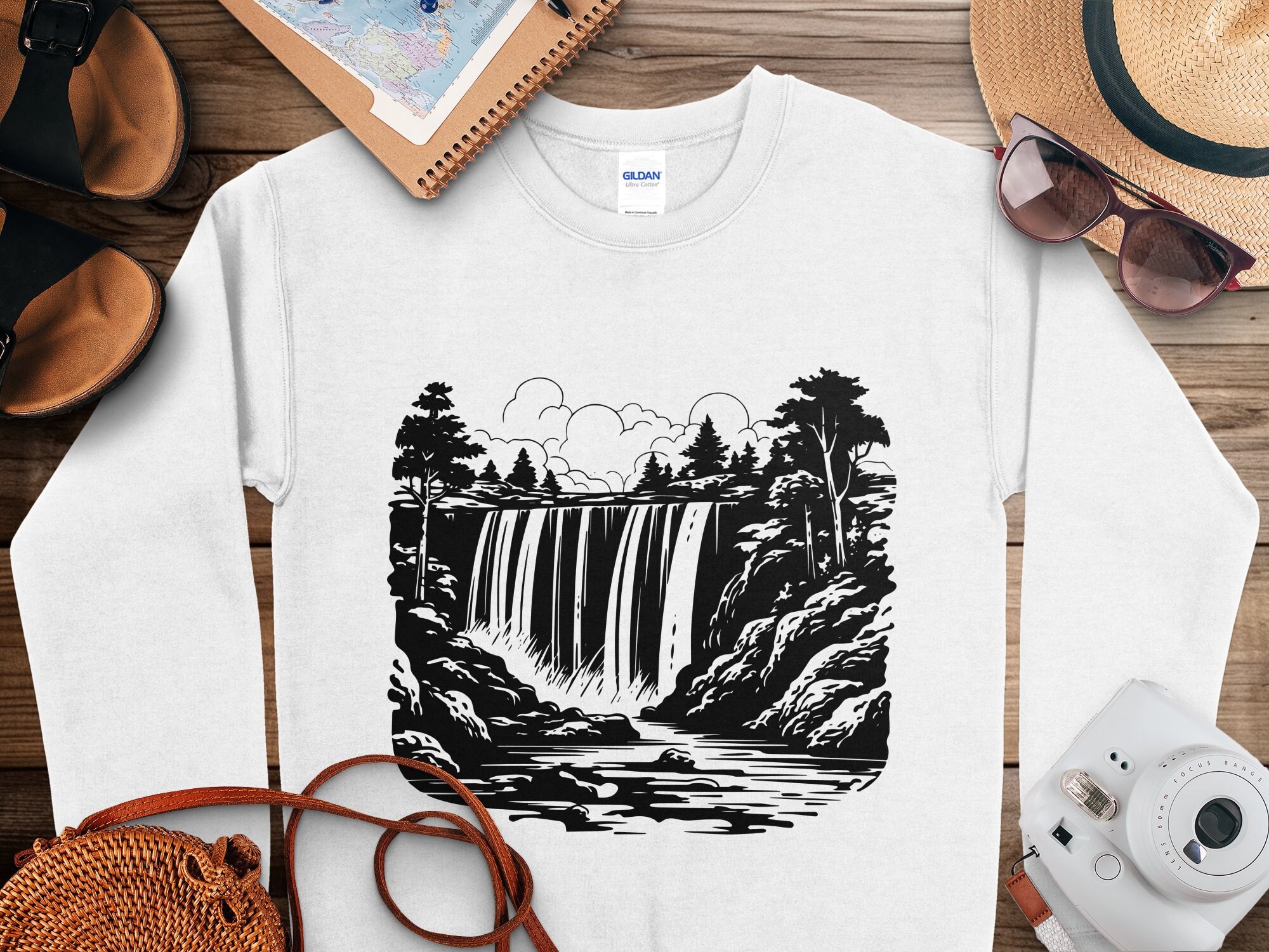 SCENIC WATER FALLS Svg, Cascade Scene Svg Files for Cricut, Rustic ...