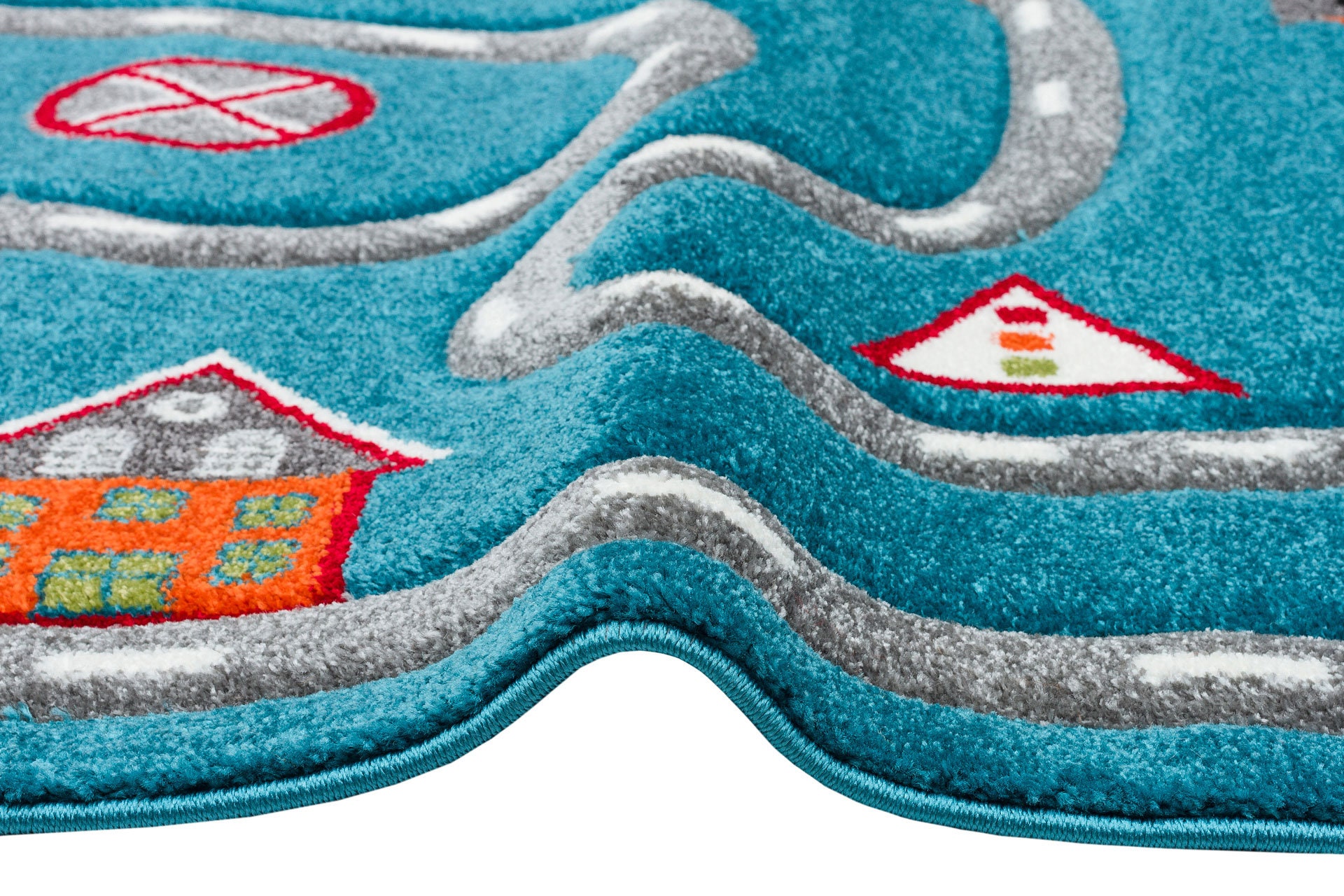 Kids' City Adventure Carpet, Boys' Road Map Play Mat, Interactive Play ...