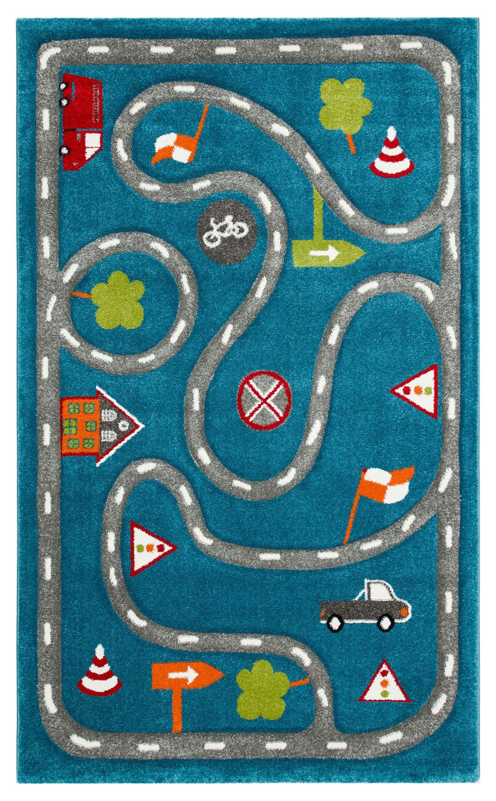 Kids' City Adventure Carpet, Boys' Road Map Play Mat, Interactive Play ...