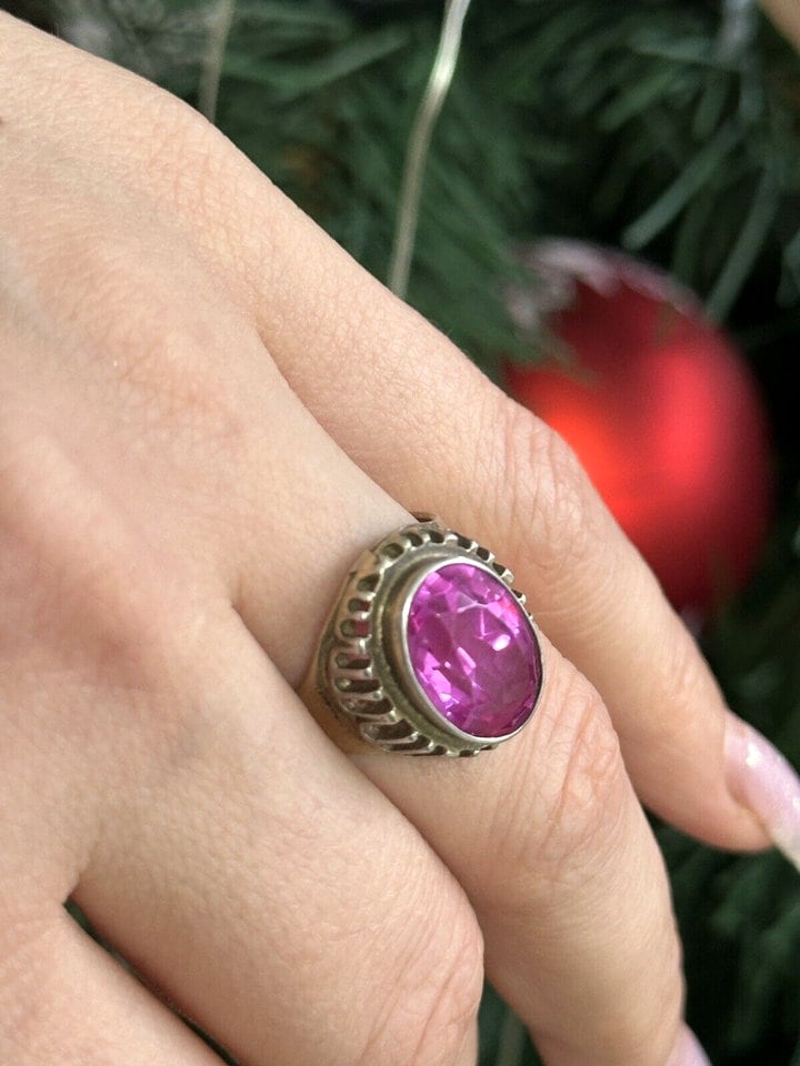 Silver 875 Ring Womans Corundum Vintage Soviet Jewellery Sterling ...