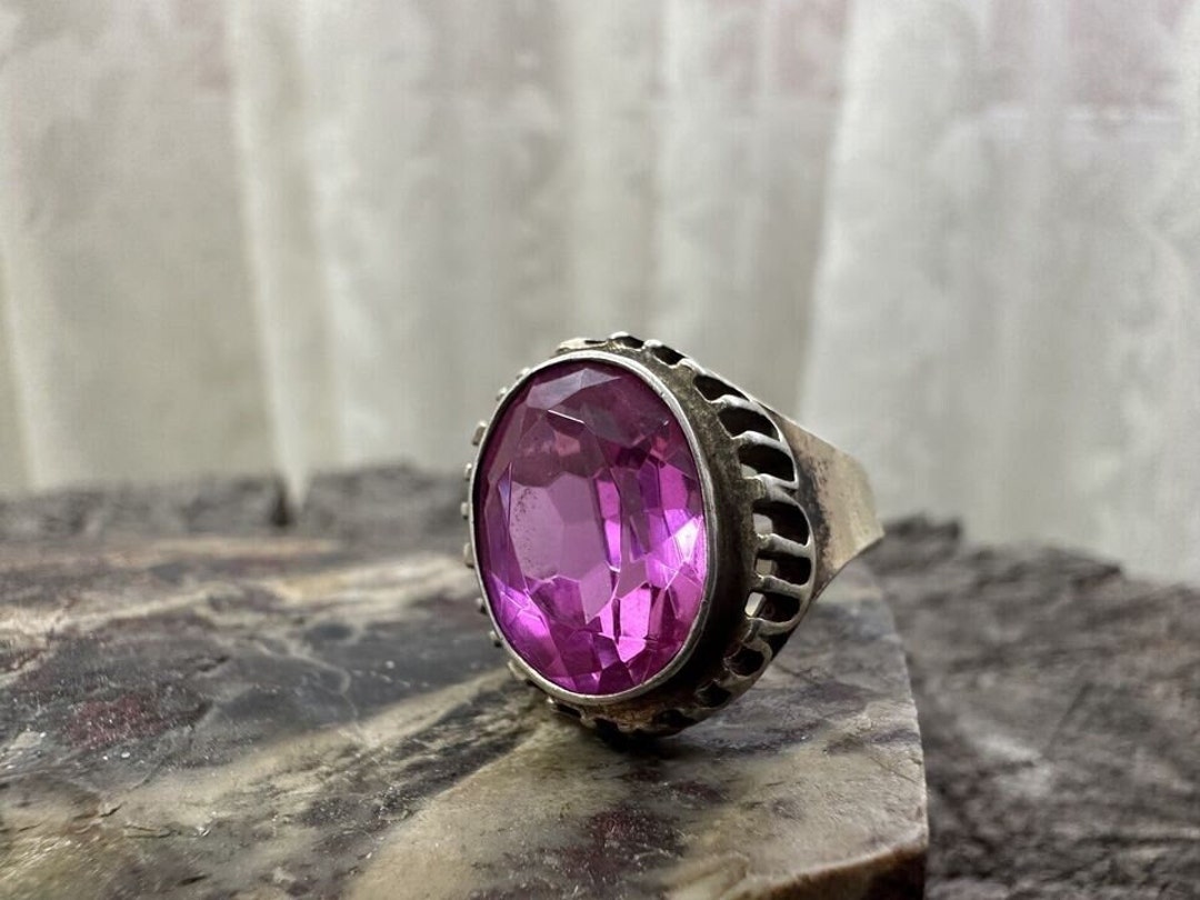 Silver 875 Ring Womans Corundum Vintage Soviet Jewellery Sterling ...