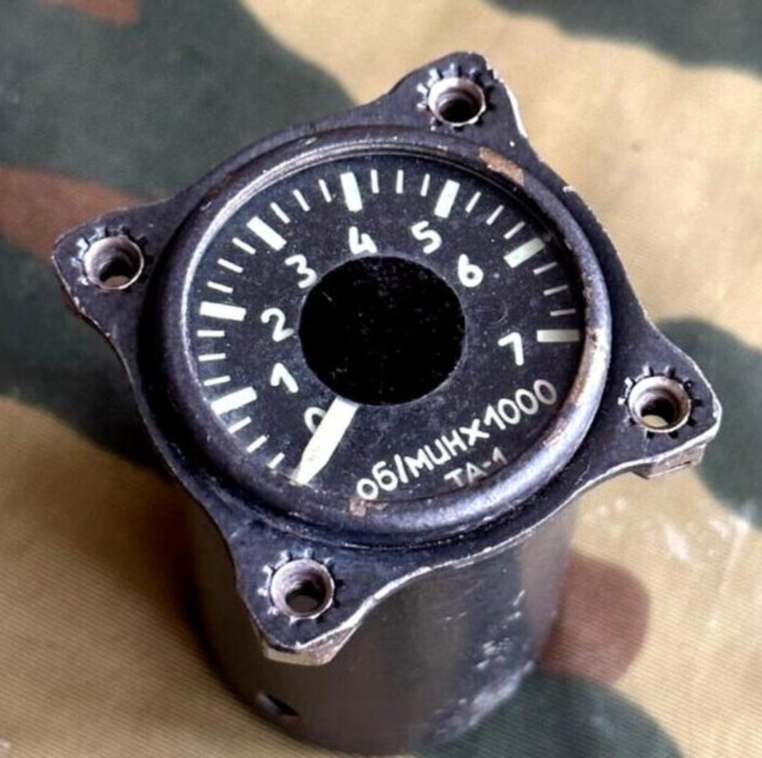 Vintage Soviet Aircraft Instrument Dial Tachometer Gauge Authentic ...