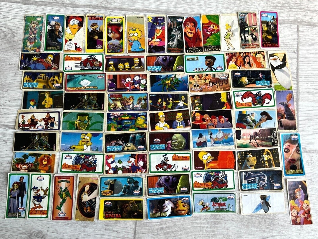 Chewing Gum Sticker Simpsons Bubble Gum Stickers Cartoons Set 65 Pcs - Etsy