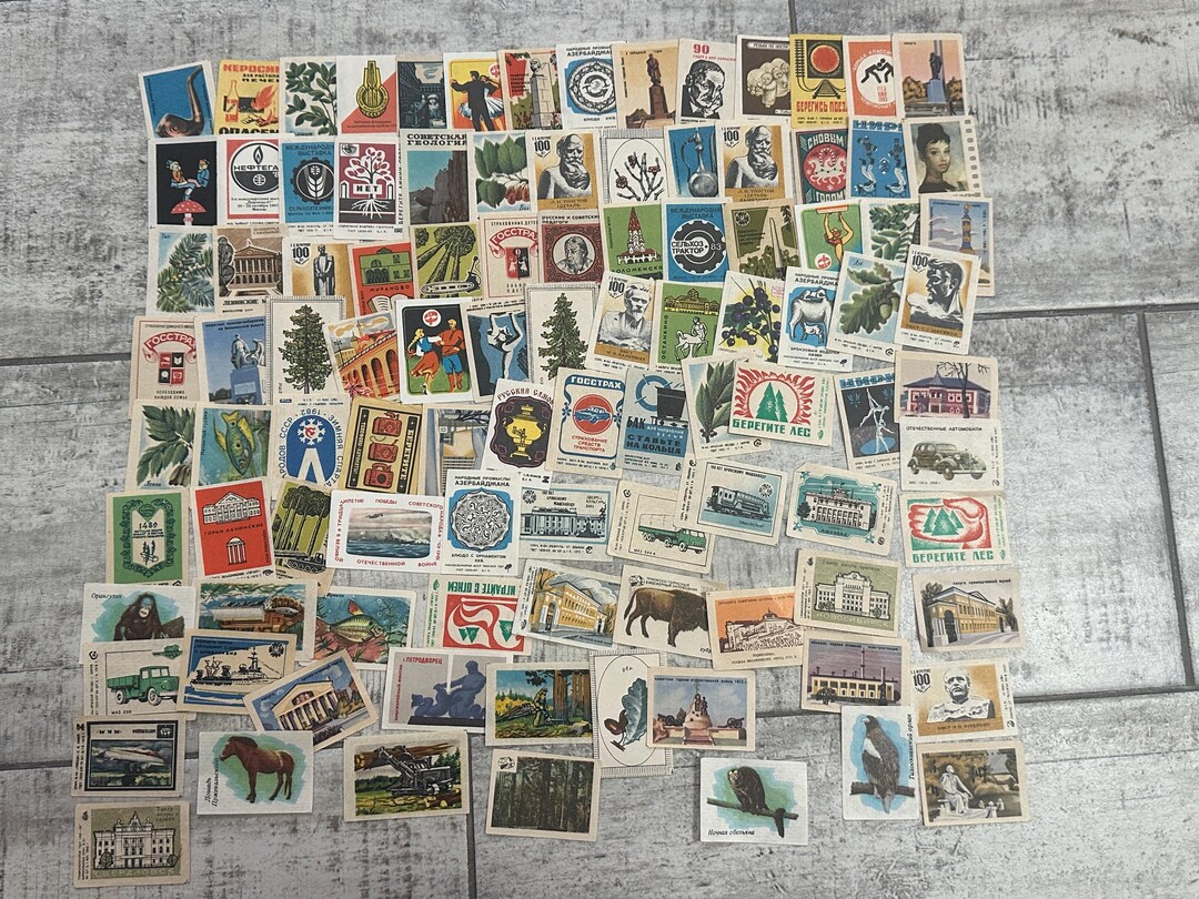 Ussr MATCHBOX LABELS Matches Labels Soviet Match Box Matches Set 100 ...