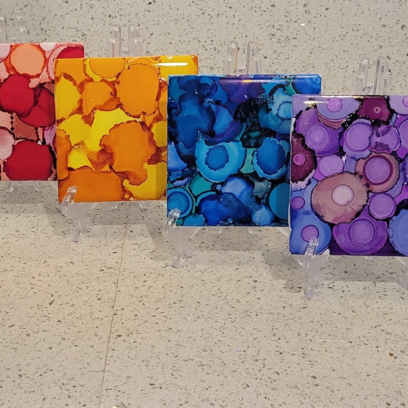 Alcohol Ink Tiles - Etsy