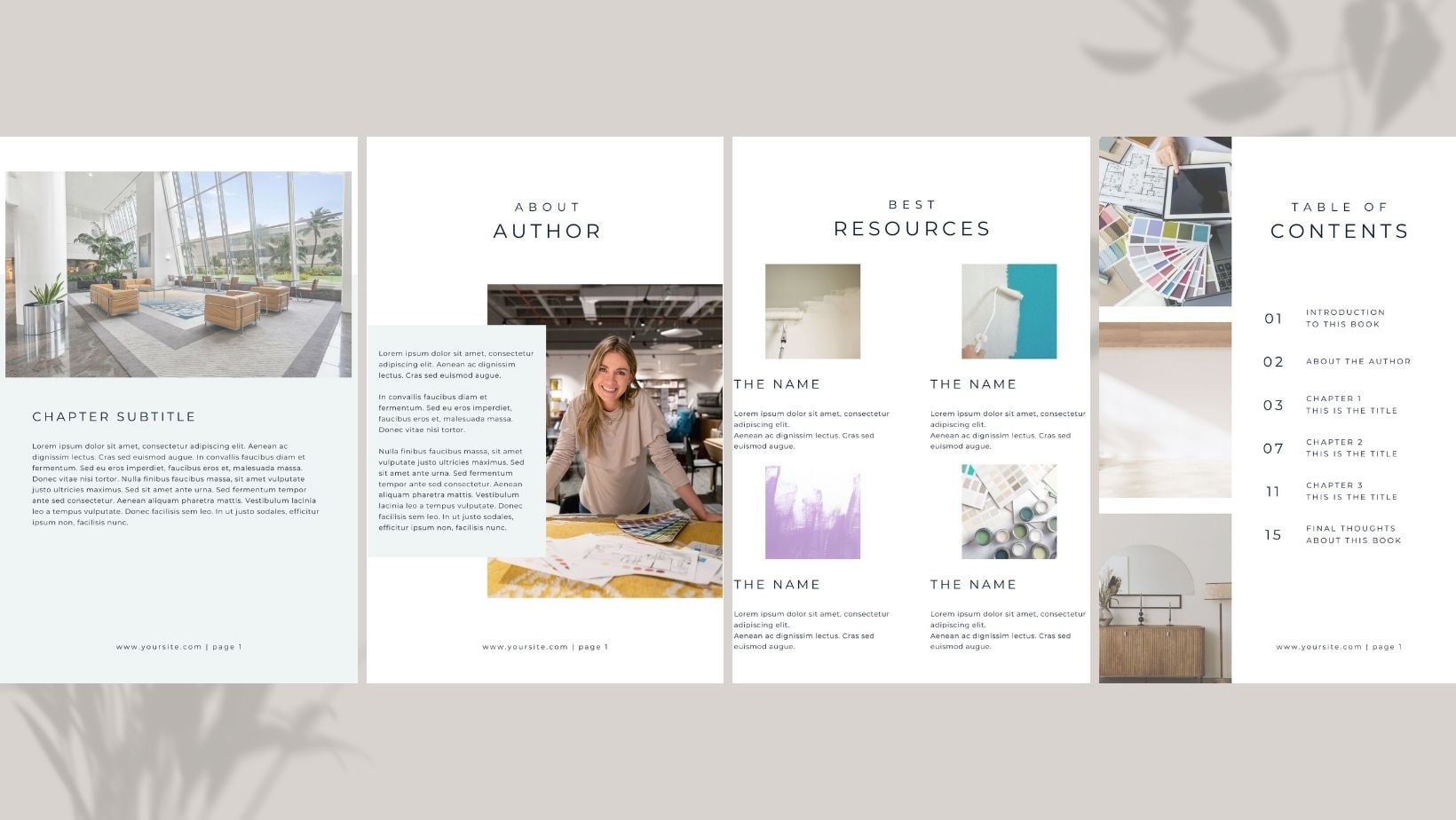 E-book Template Interior Design | Interior Design Workbook | Fully ...