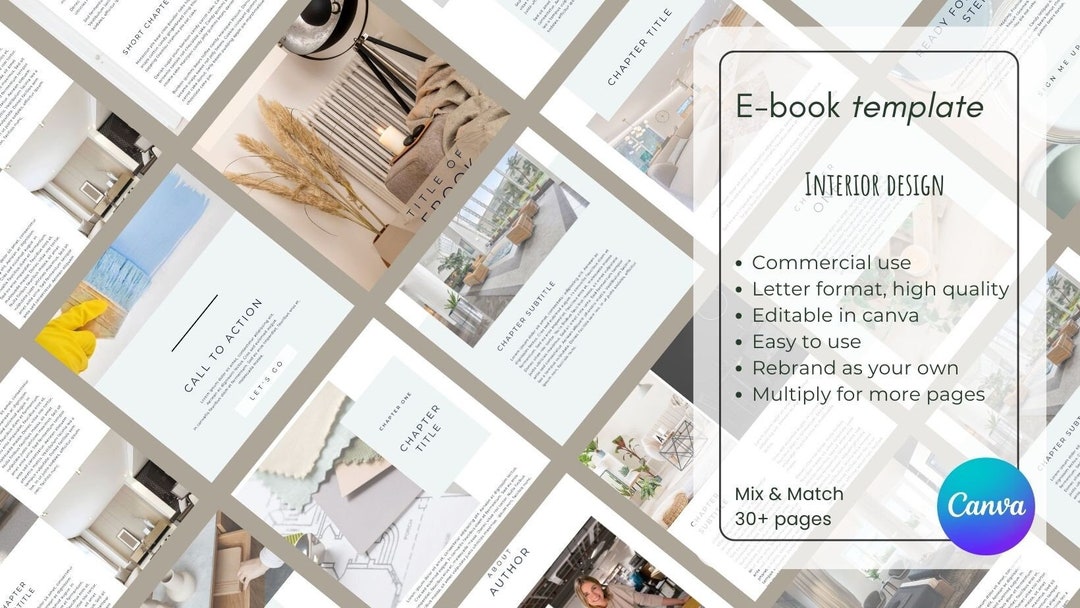 E-book Template Interior Design | Interior Design Workbook | Fully ...