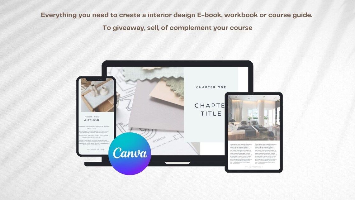 E-book Template Interior Design | Interior Design Workbook | Fully ...