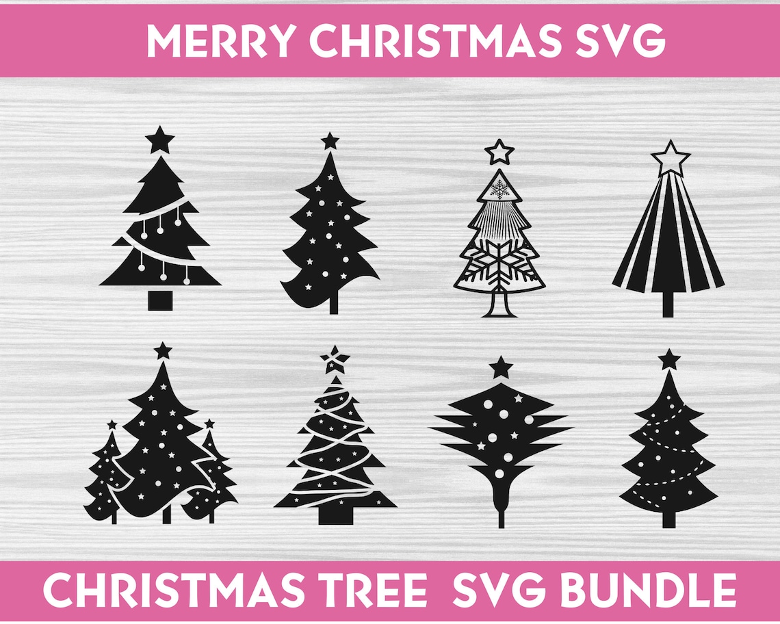 Christmas Tree SVG Bundle Christmas Svg Pine Tree Clipart - Etsy