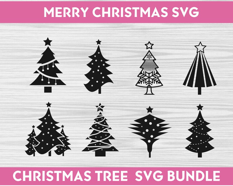 Christmas Tree SVG Bundle Christmas Svg Pine Tree Clipart - Etsy