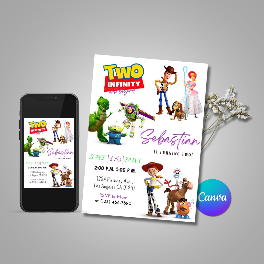 Editable Toy Story Birthday Invitation, Editable Toy Story Birthday ...