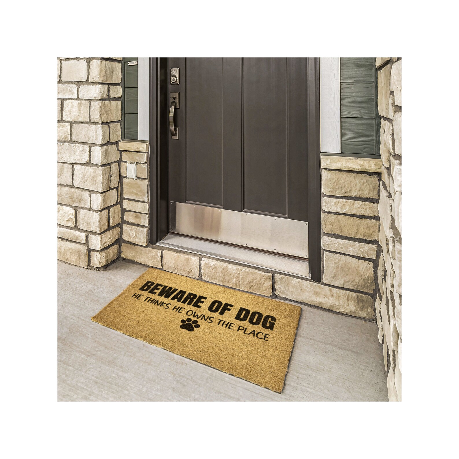 Whimsical Beware of Dog Welcome Mat Fun Home Entrance Decor, Front Door ...