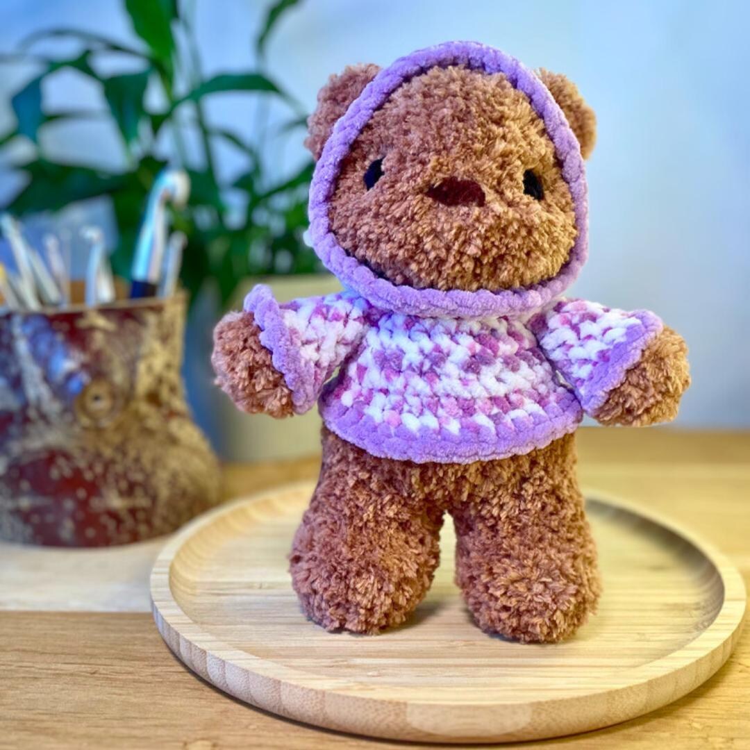 Timmy the Bear Crochet Plush Hooded Sweatshirt - Etsy