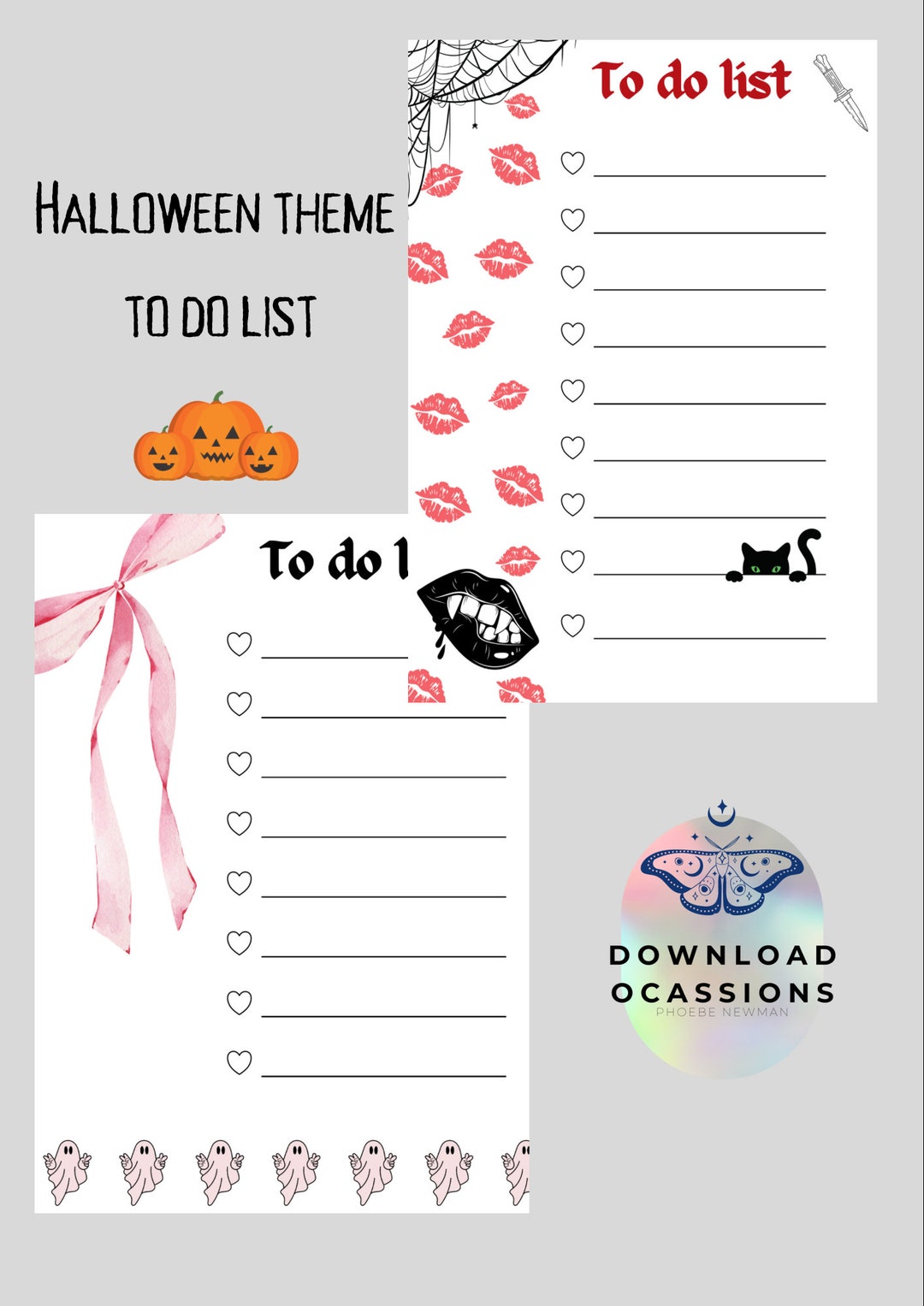 2 Pack of Halloween to Do List Ready to Print - Etsy