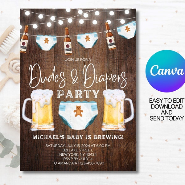 Dudes and Diapers Party - Etsy
